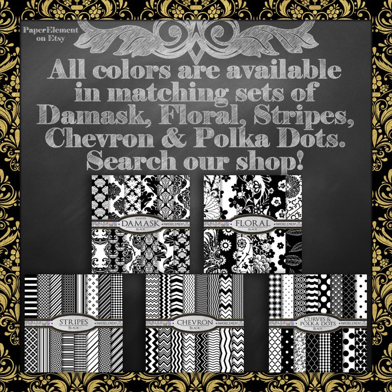 Navy Blue Chevron Digital Paper Pack - Instant Download - Digital ...