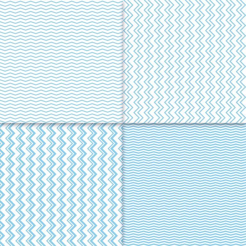 Baby Blue Chevron Digital Paper Pack Instant Download - Etsy