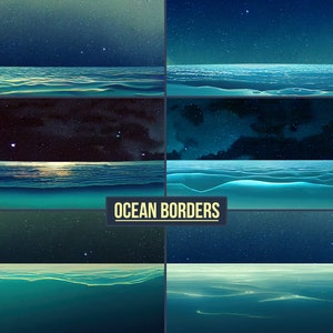 Ocean Border Clipart: 30 Transparent PNG Overlays of Water and Wave ...