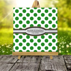 Forest Green Polka Dot Scrapbook Paper: White and Green Digital ...
