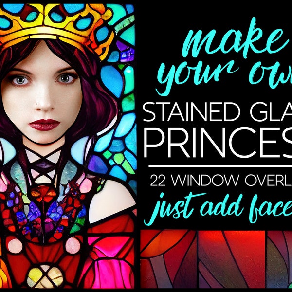 Princess Stained Glass Clipart - Etsy