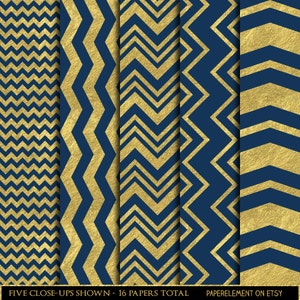 Navy Blue Digital Paper Pack - Chevron Digital Scrapbook Paper for ...