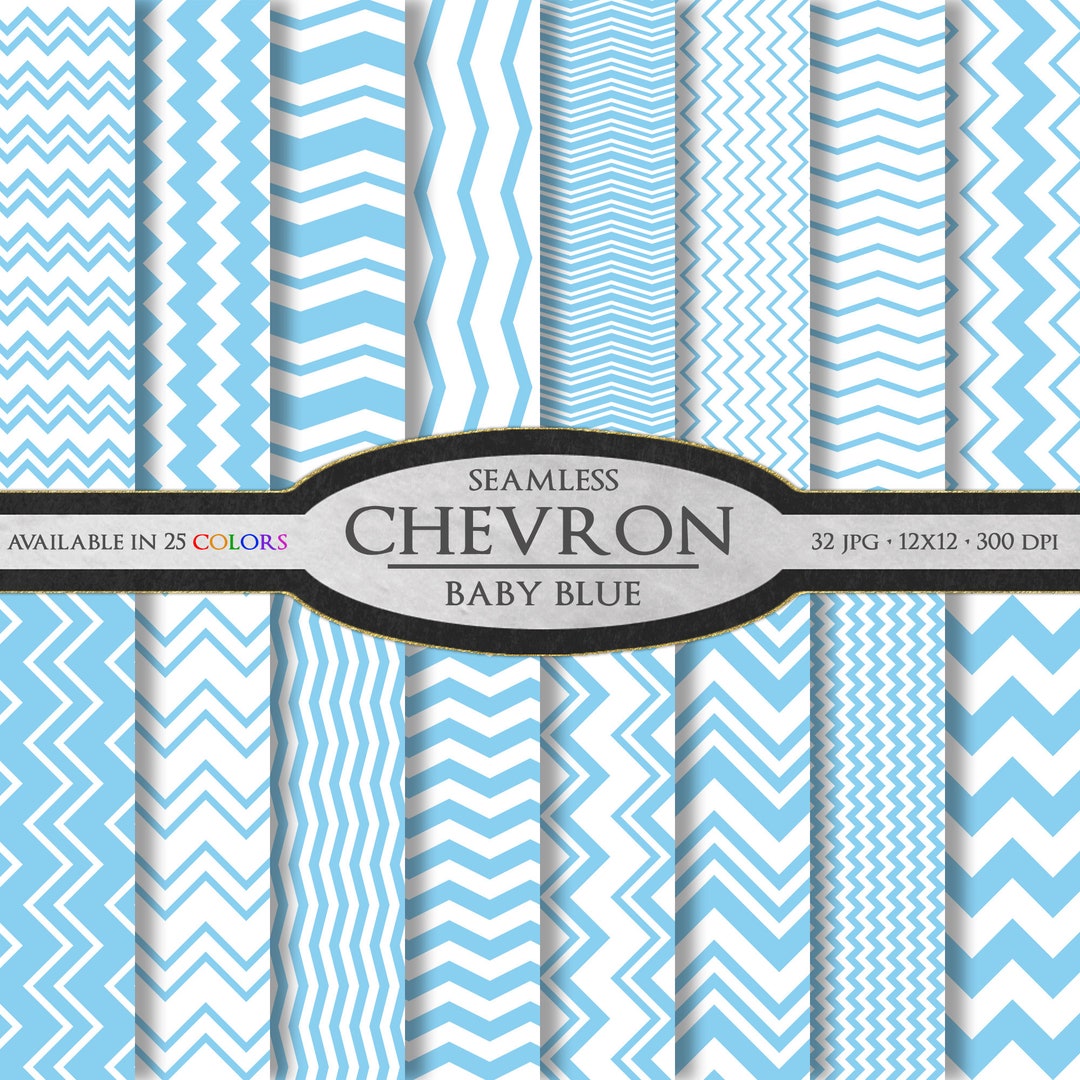 Baby Blue Chevron Digital Paper Pack - Instant Download - Digital ...