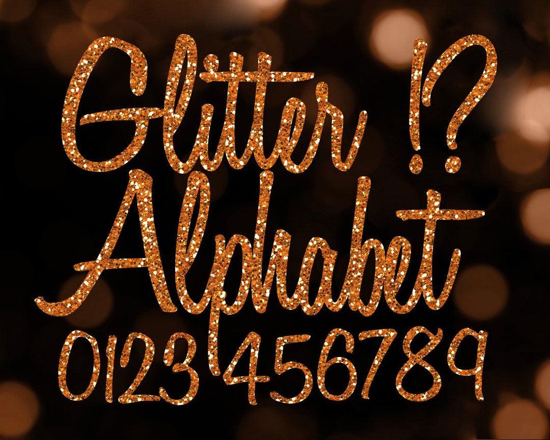 Orange Glitter Alphabet Clipart: Digital Glitter Alphabet Clip Art ...