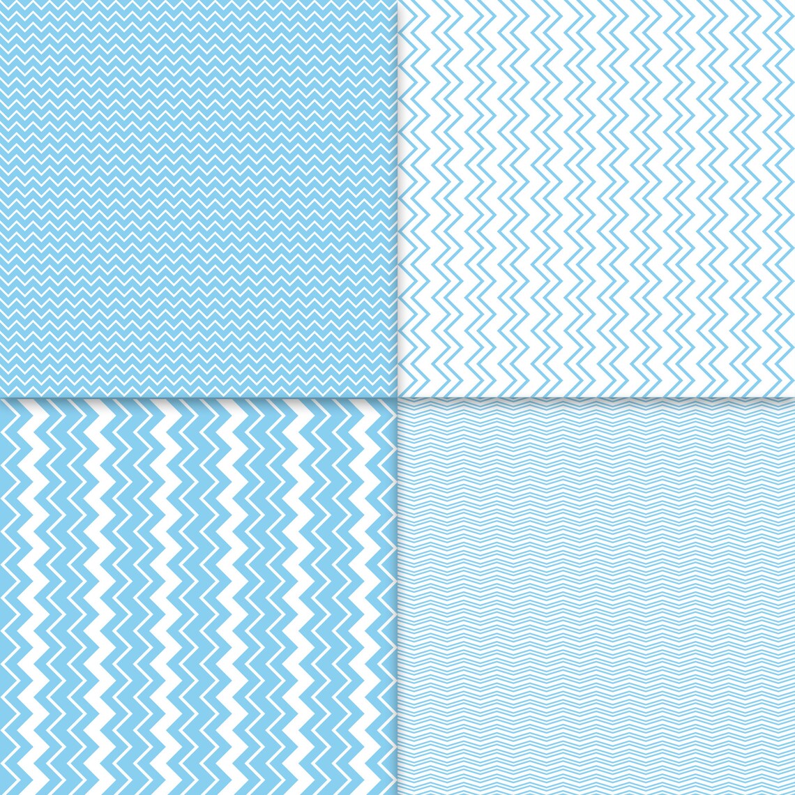 Baby Blue Chevron Digital Paper Pack - Instant Download - Digital ...