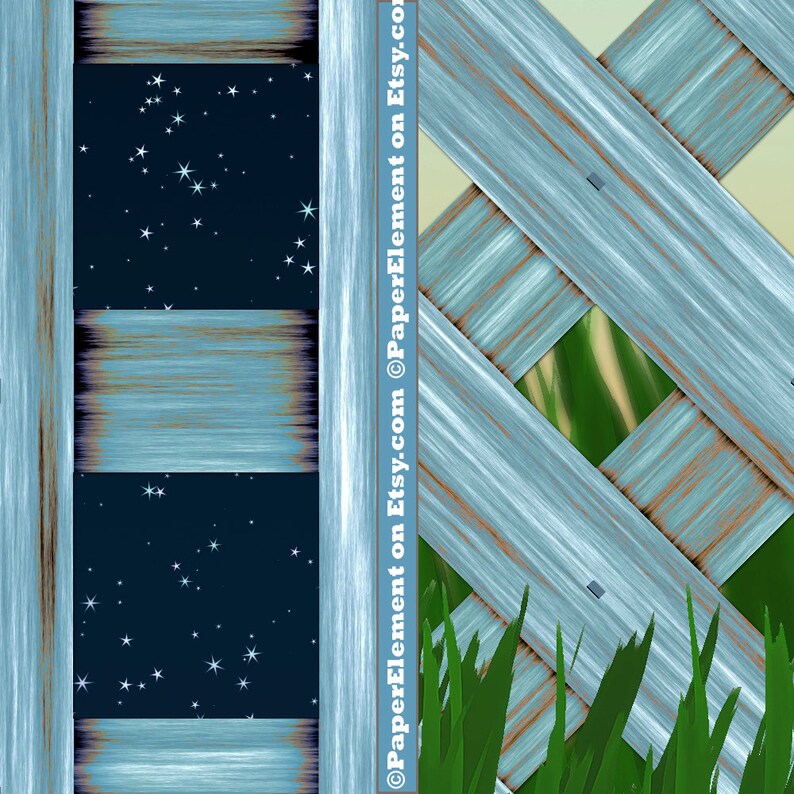 Blue Wood Digital Paper Pack Lattice Printable Scrapbook - Etsy