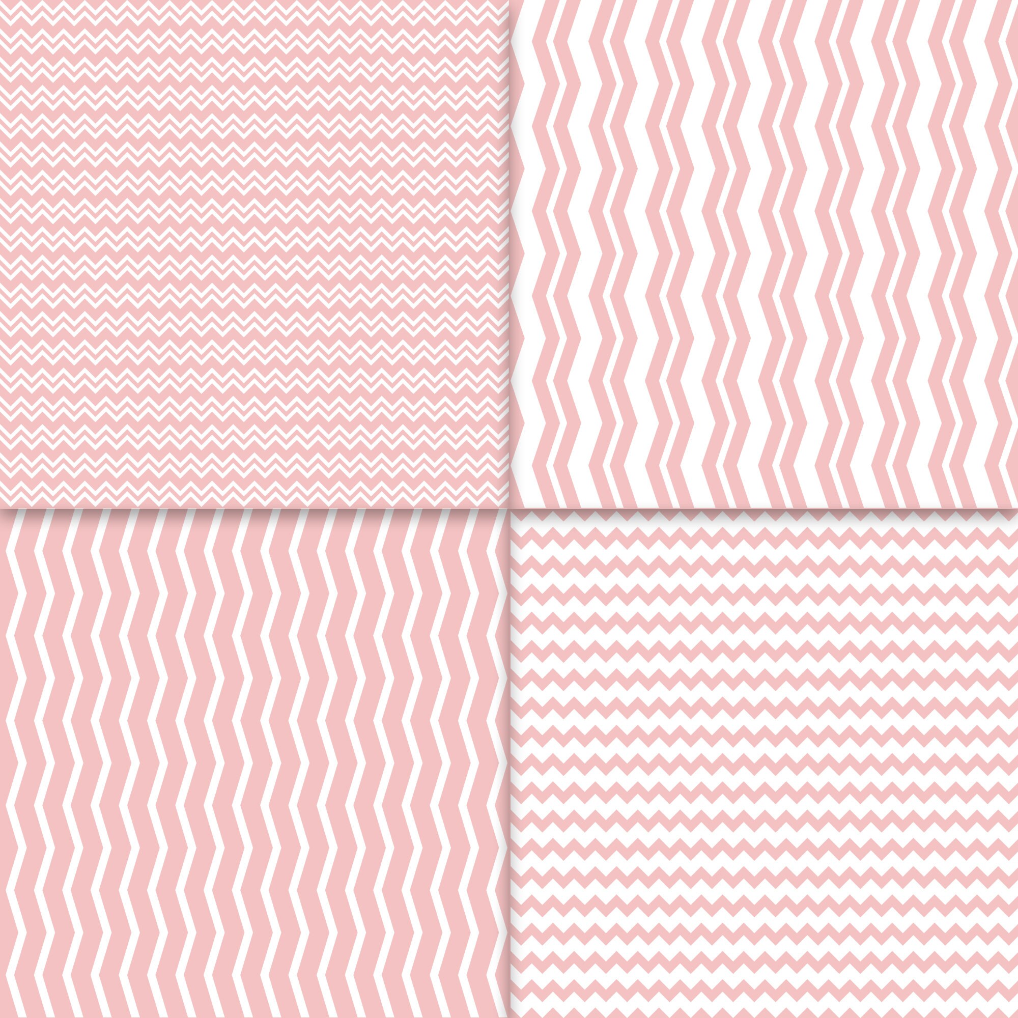 Baby Pink Chevron Digital Paper Pack - Instant Download - Petal, Blush ...