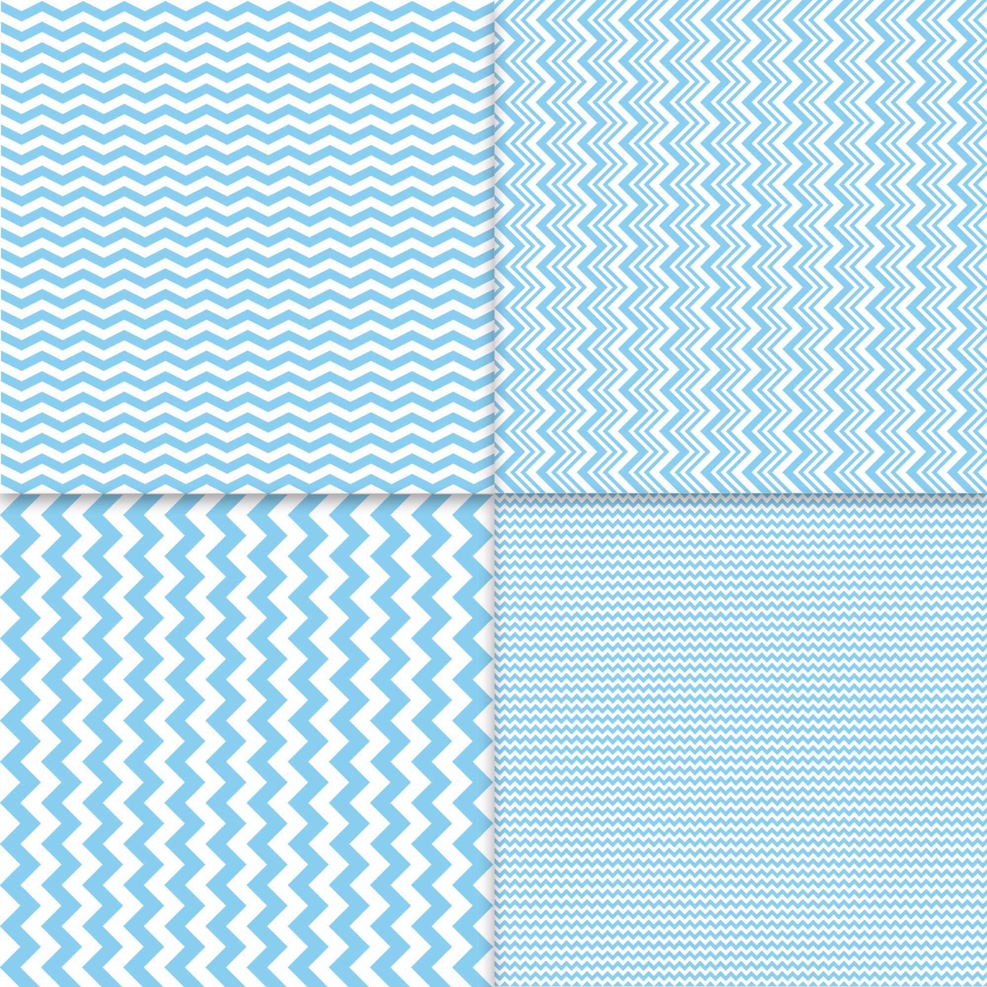 Baby Blue Chevron Digital Paper Pack - Instant Download - Digital ...