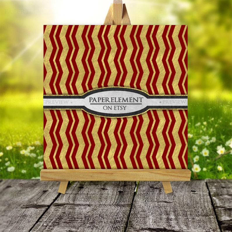 Maroon and Gold Printable Paper Pack Chevron Digital - Etsy
