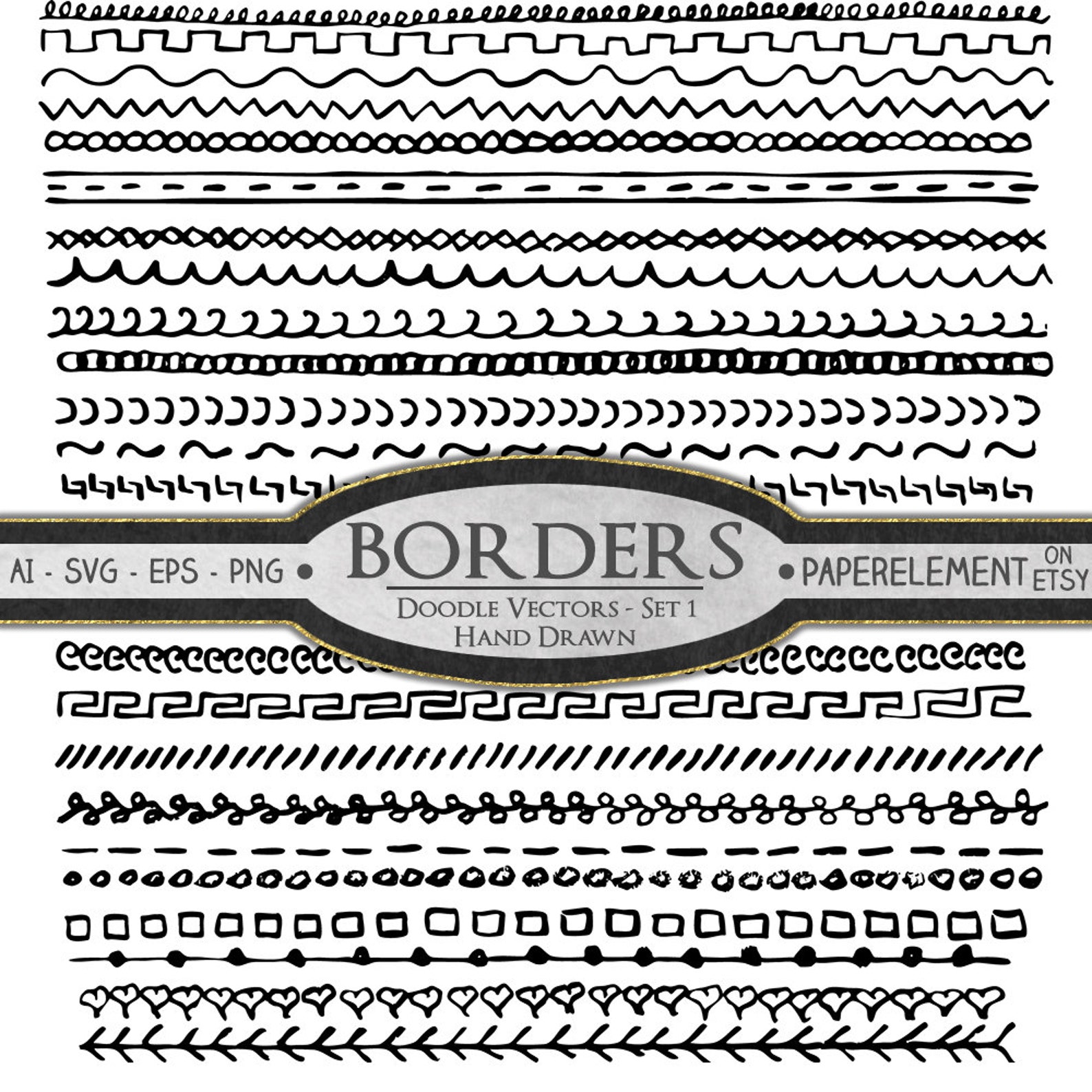Hand Drawn Clip Art Doodle Borders: Hand Drawn Clipart, Doodle Clipart ...