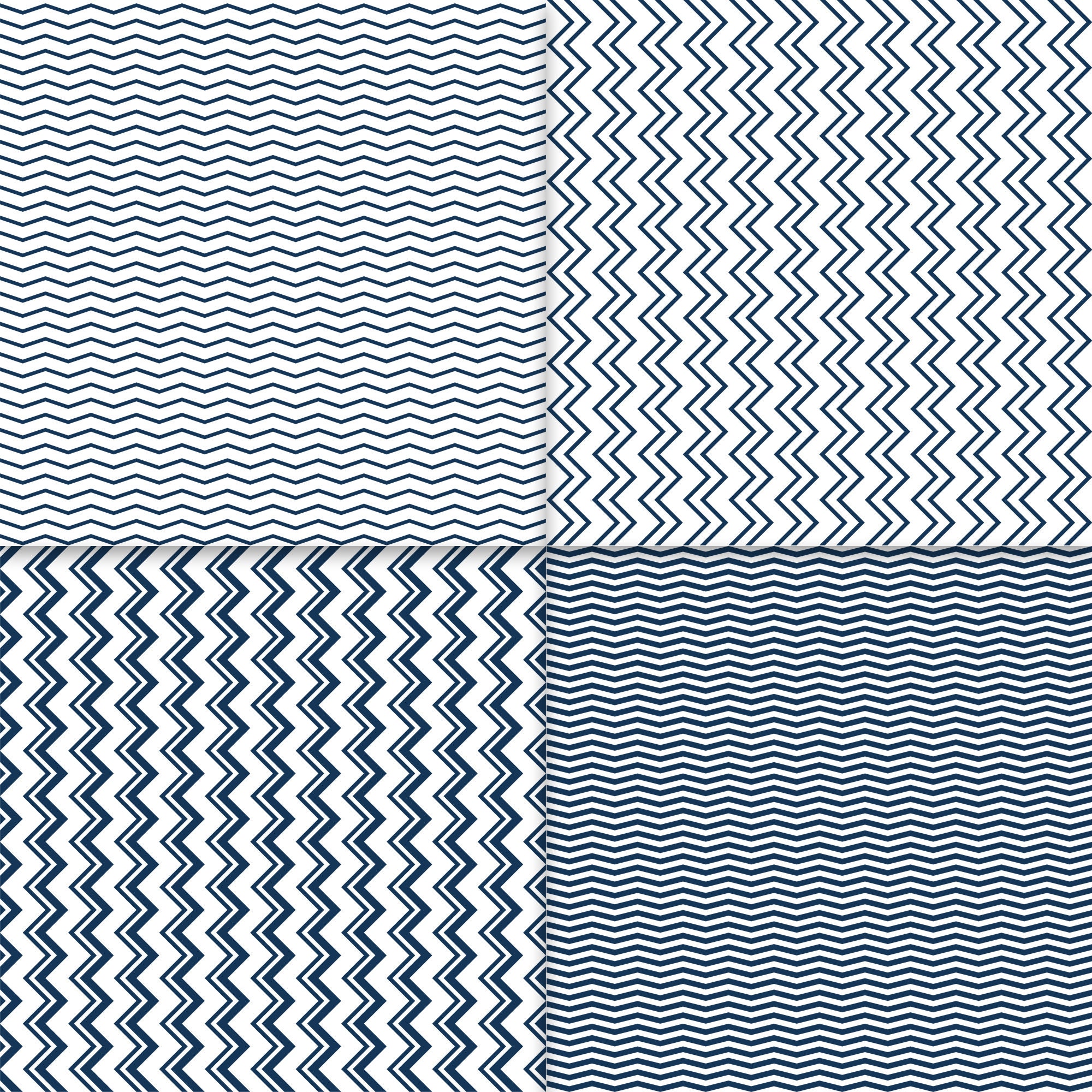 Navy Blue Chevron Digital Paper Pack - Instant Download - Digital ...