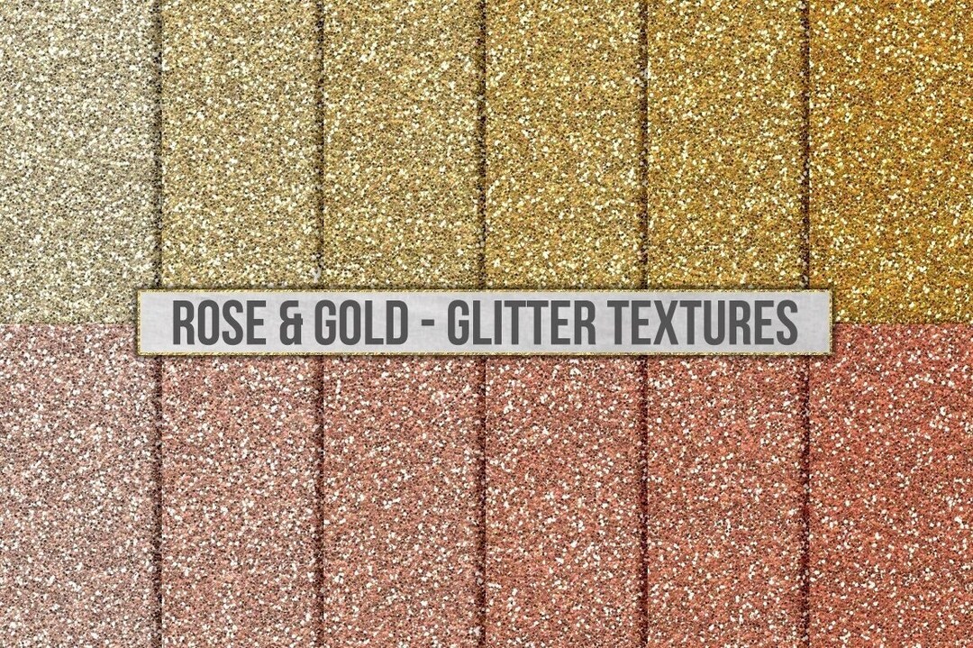 Gold and Rose Gold Glitter Textures Digital Paper - Printable Glitter ...