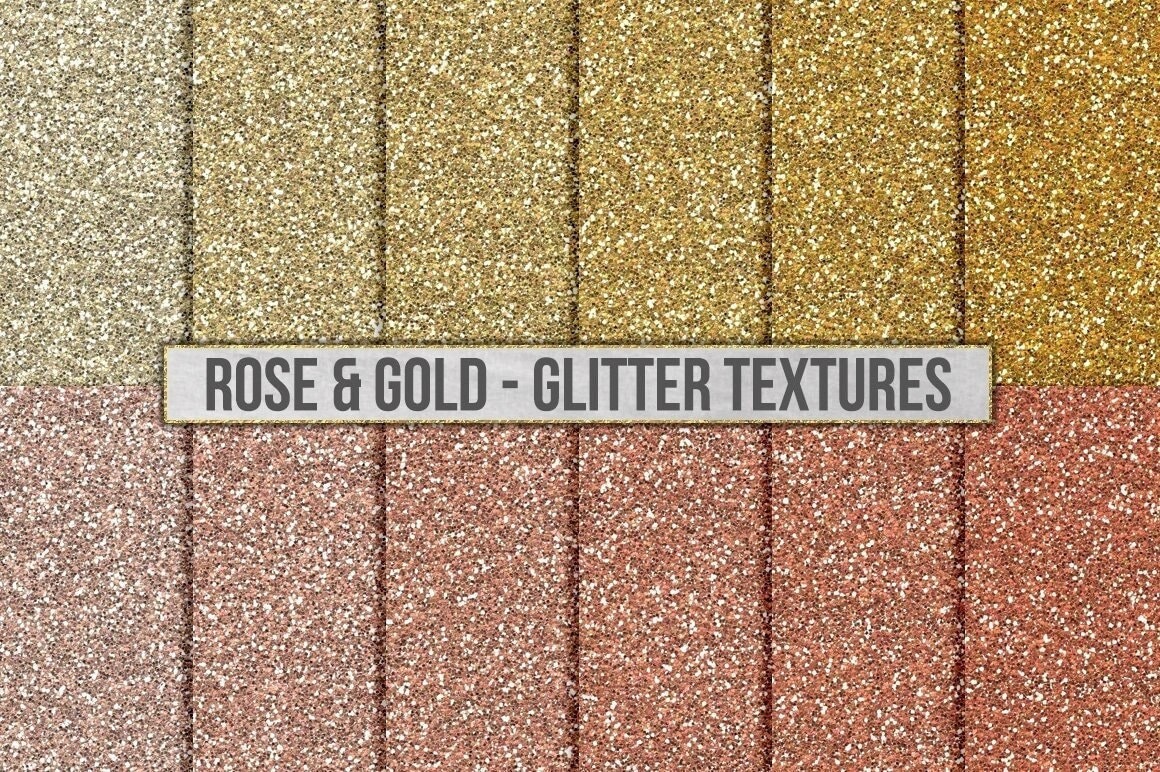 Gold and Rose Gold Glitter Textures Digital Paper Printable - Etsy