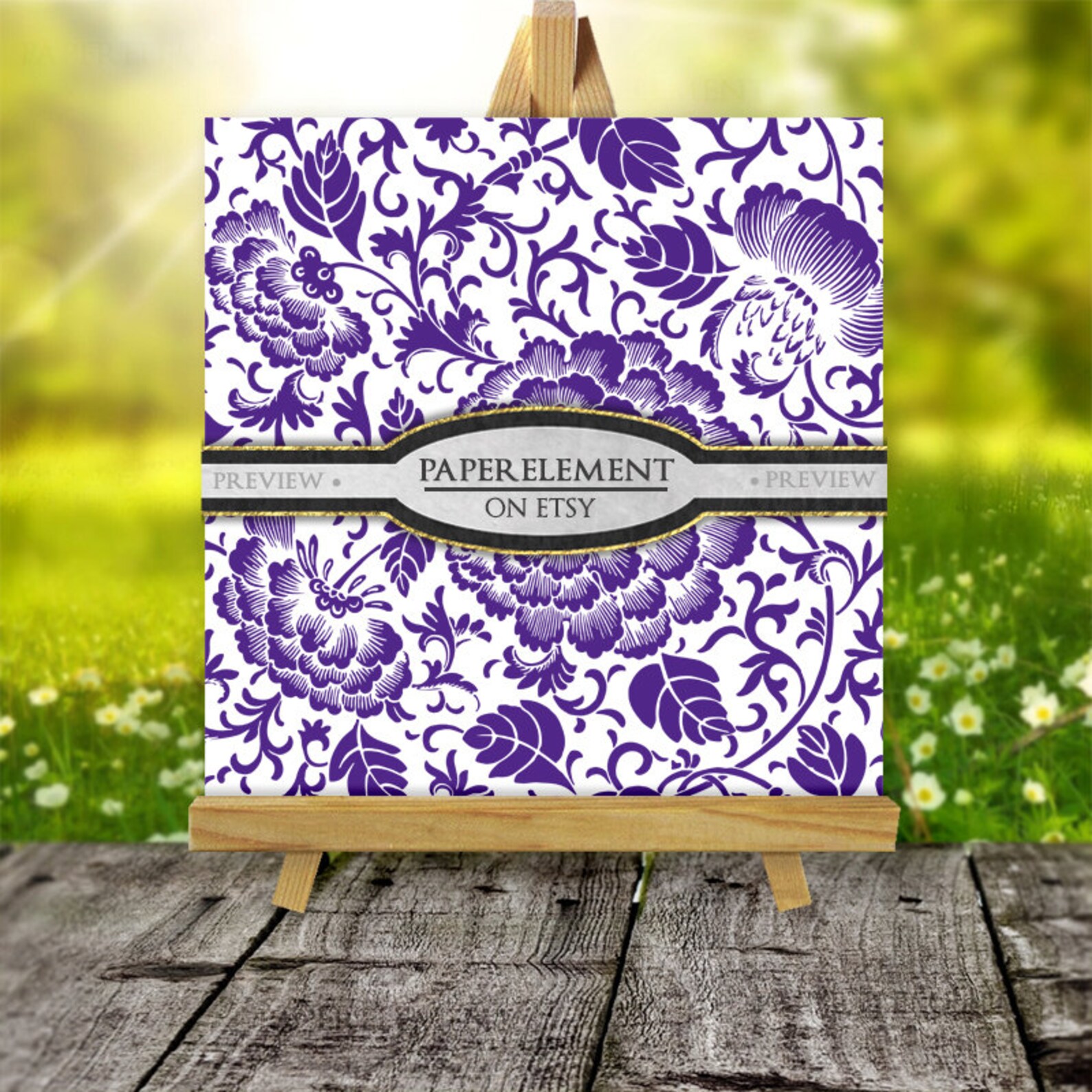 Royal Purple Floral Digital Paper Patterns: Printable 12x12 - Etsy