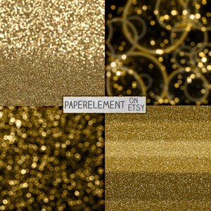 Instant Download Gold Glitter Digital Paper Pack: Glitter Paper, Gold ...
