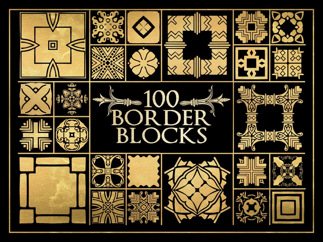 100 Border Blocks Vector Set - Border Tiles Art in Ai, EPS, SVG, and ...