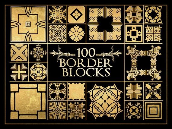 100 Border Blocks Vector Set Border Tiles Art in Ai EPS - Etsy