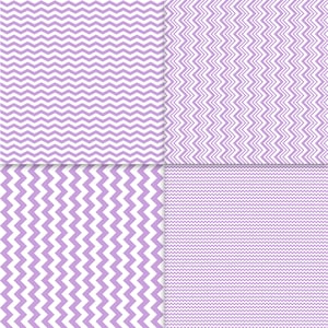 Purple Chevron Digital Paper Pack - Instant Download - Wisteria Digital ...