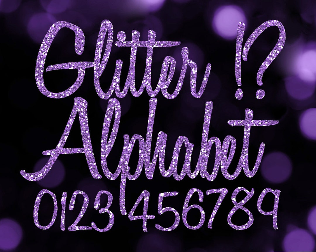 Purple Glitter Alphabet Clipart: Digital Glitter Alphabet Clip Art ...
