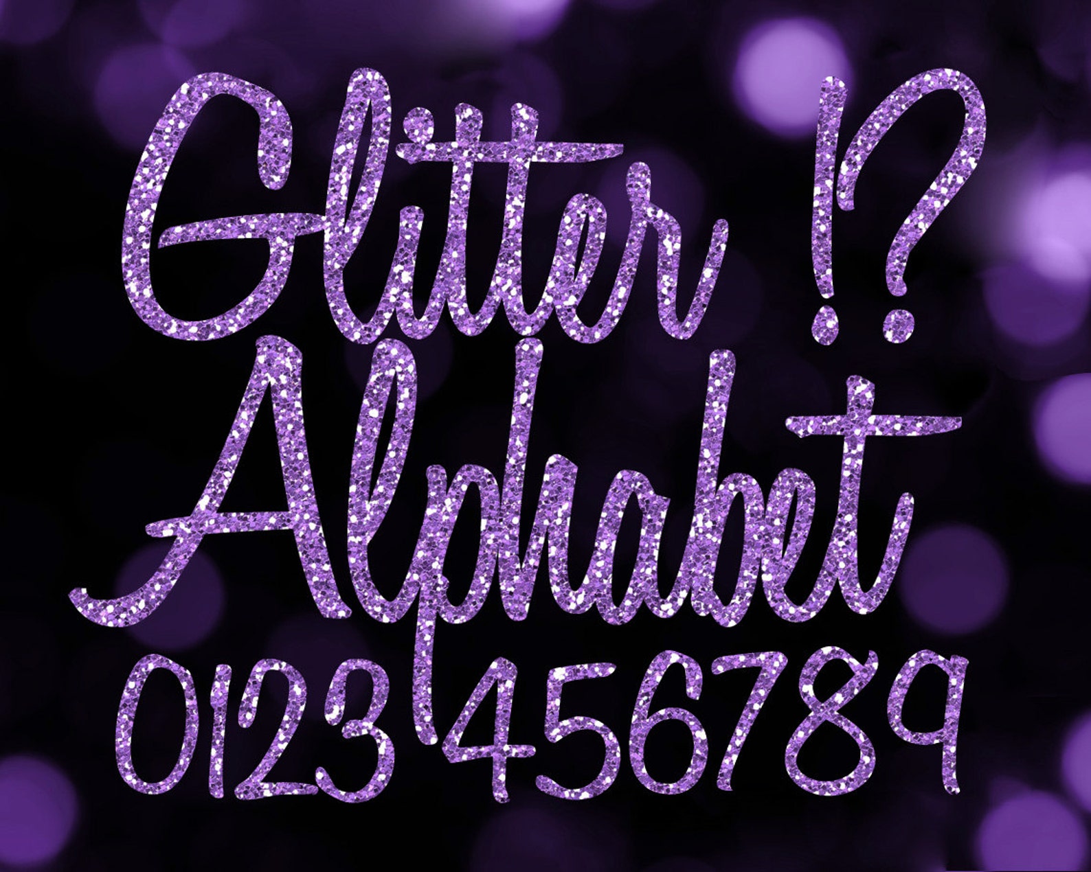 Purple Glitter Alphabet Clipart: Digital Glitter Alphabet Clip | Etsy