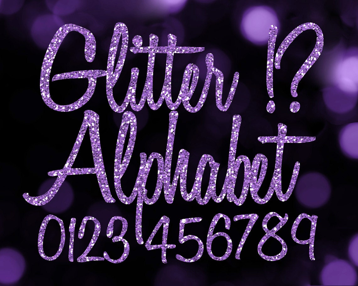 Purple Glitter Alphabet Clipart: Digital Glitter Alphabet Clip - Etsy ...