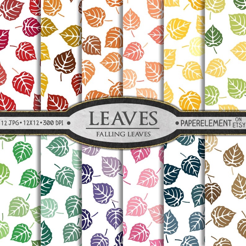Falling Leaves Digital Paper: Leaf Digital Paper Fall Leaf - Etsy