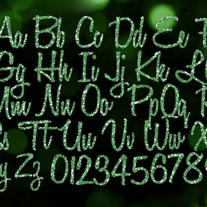 Green Glitter Alphabet Clipart: Digital Glitter Alphabet Clip Art ...