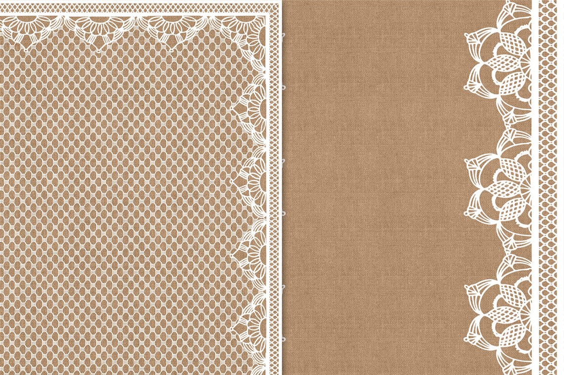 Burlap and Lace Digital Paper: Burlap Wedding Invitation Paper, Lace ...
