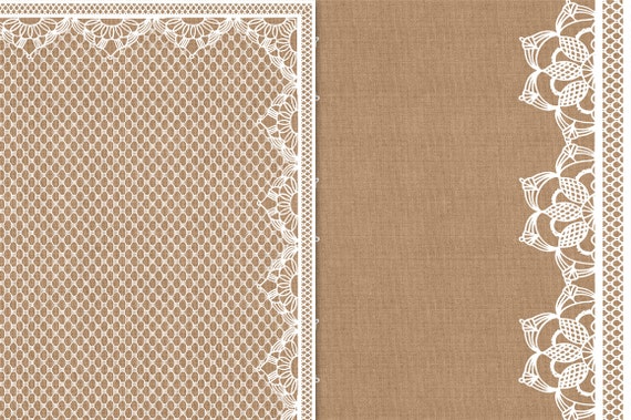 Blank Burlap And Lace Background