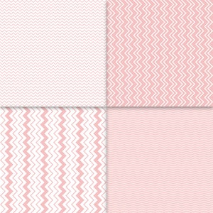 Baby Pink Chevron Digital Paper Pack - Instant Download - Petal, Blush ...