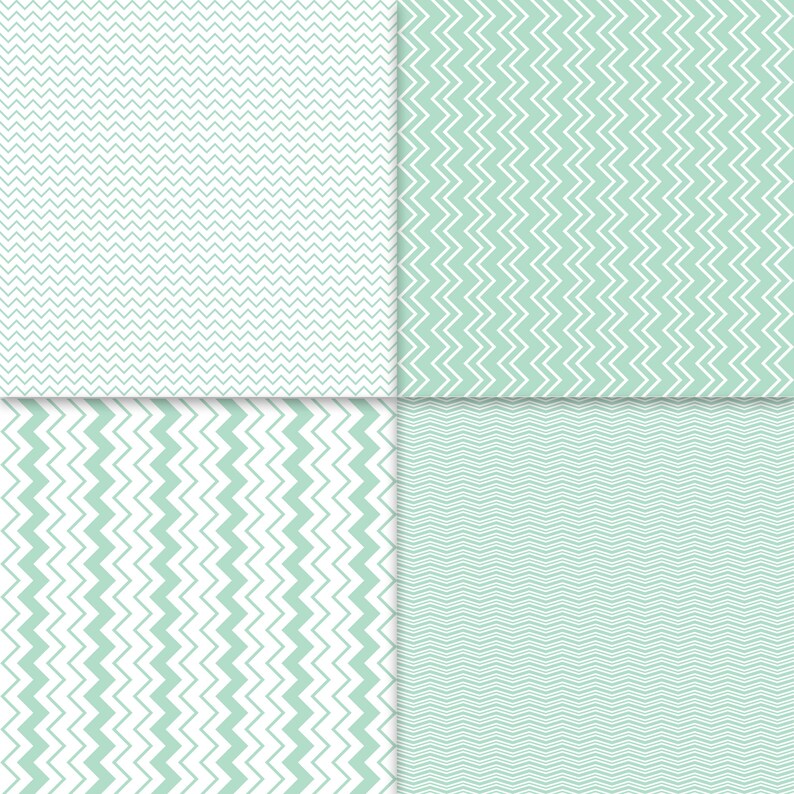 Pastel Chevron Digital Paper: Light Green Chevron Design - Printable ...