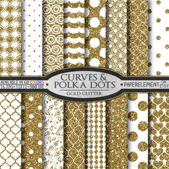 Gold Glitter Polka Dots