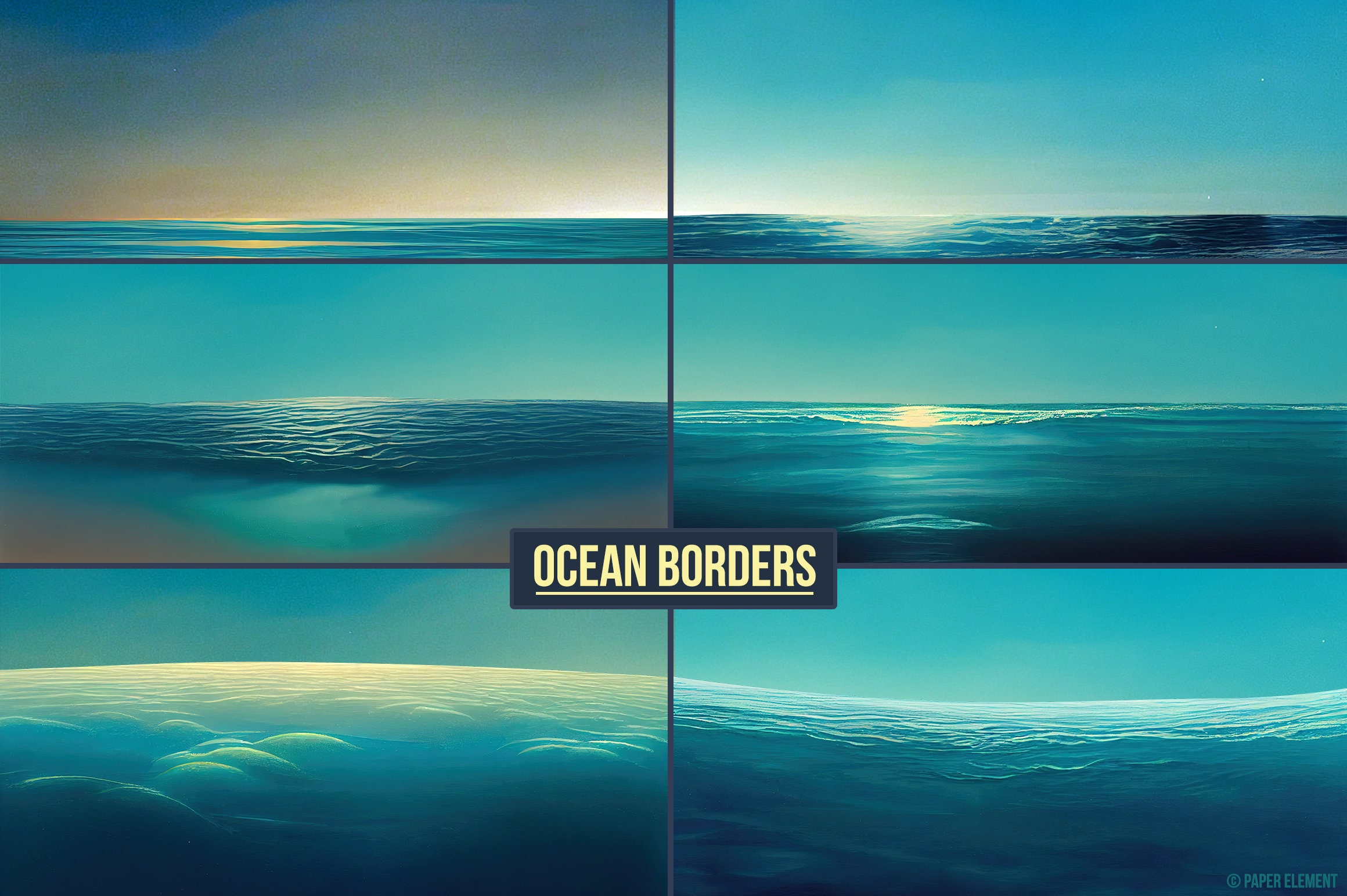 Ocean Border Clipart: 30 Transparent PNG Overlays of Water and Wave ...