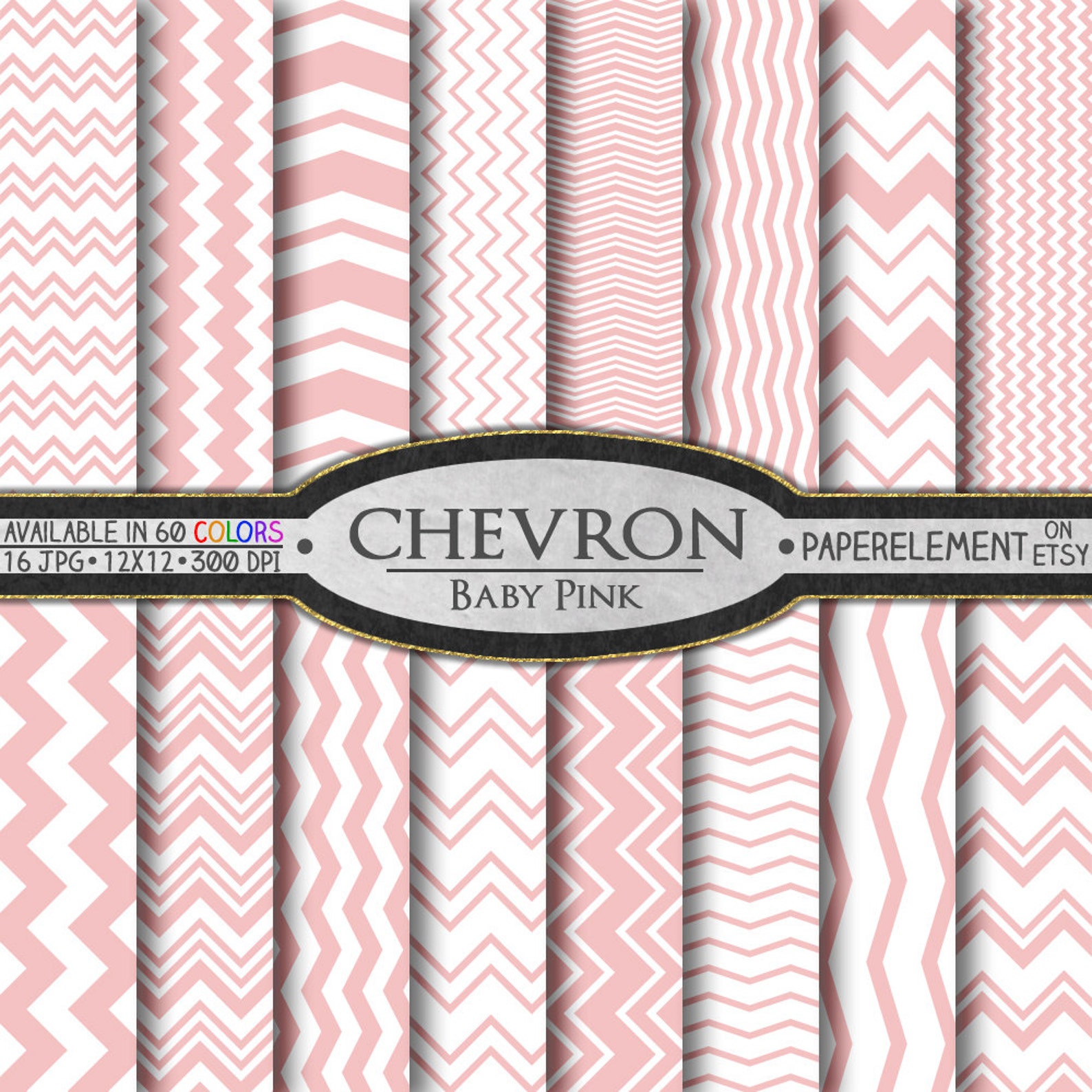 Baby Pink Chevron Digital Paper Pack Instant Download - Etsy