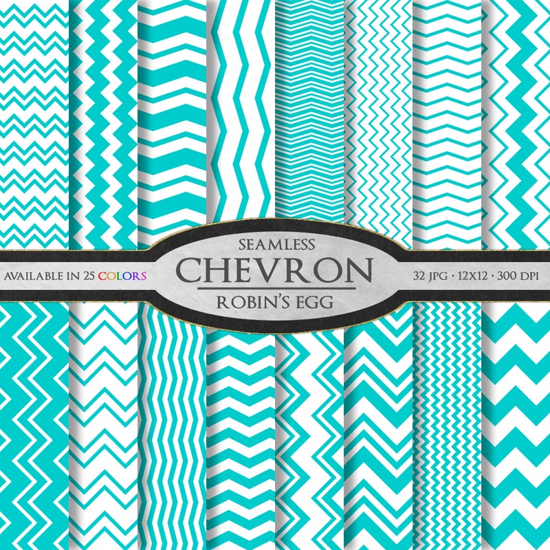 Aqua Blue Chevron - Etsy