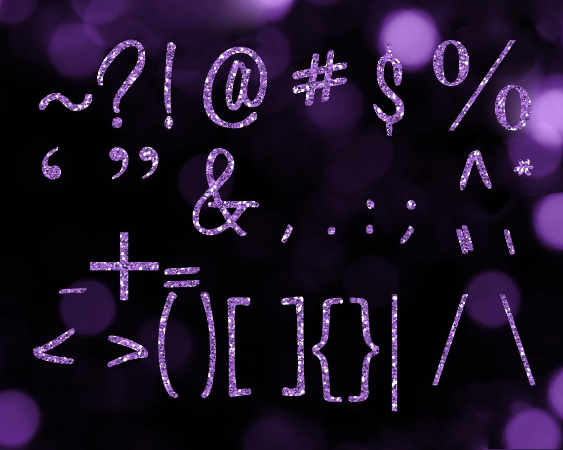 Purple Glitter Alphabet Clipart: Digital Glitter Alphabet Clip - Etsy ...