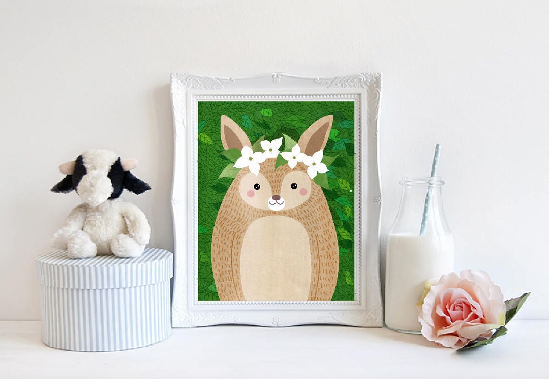Rabbit Bunny Woodland Animals Woodland Critters Nursery - Etsy