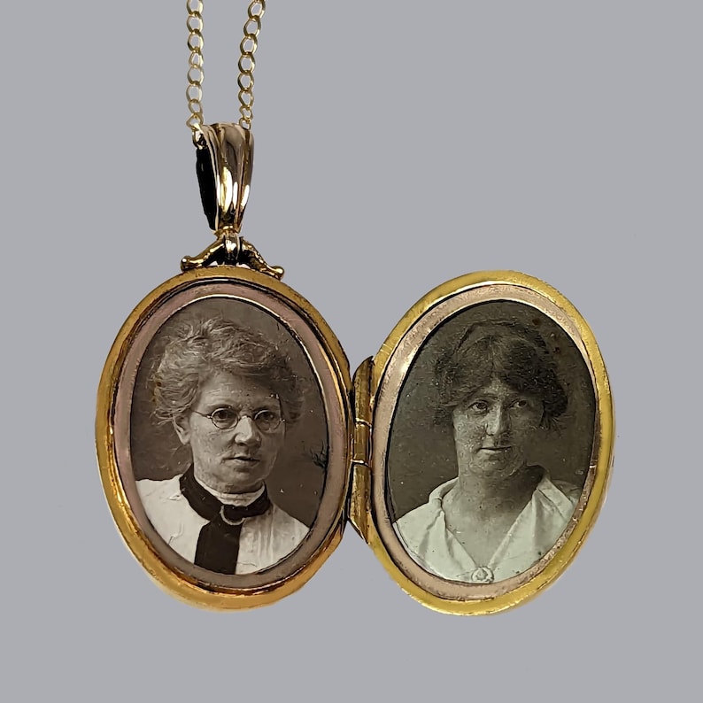 Antique Photo Locket 9ct Gold 1916 Floral Engraved Vintage Locket With ...