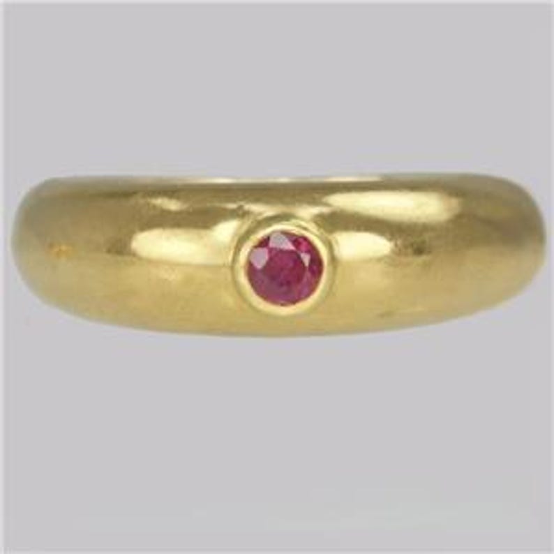 Cartier 18ct Gold Ruby Ring Vintage Cartier Bezel Set Solitaire Ruby ...