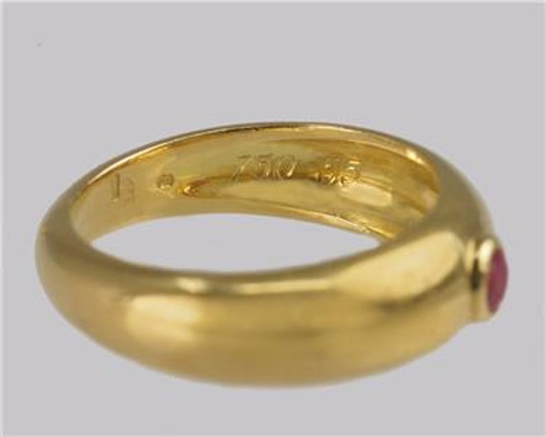 Cartier 18ct Gold Ruby Ring Vintage Cartier Bezel Set Solitaire Ruby ...