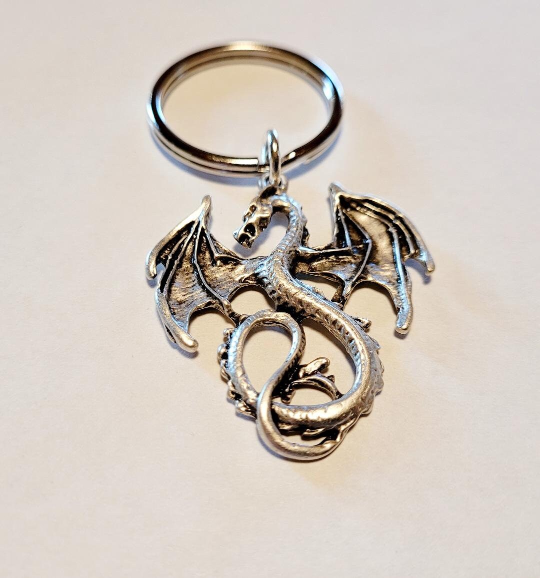 Silver Flying Dragon Steampunk Cosplay Keychain / Gothic Repurposed ...