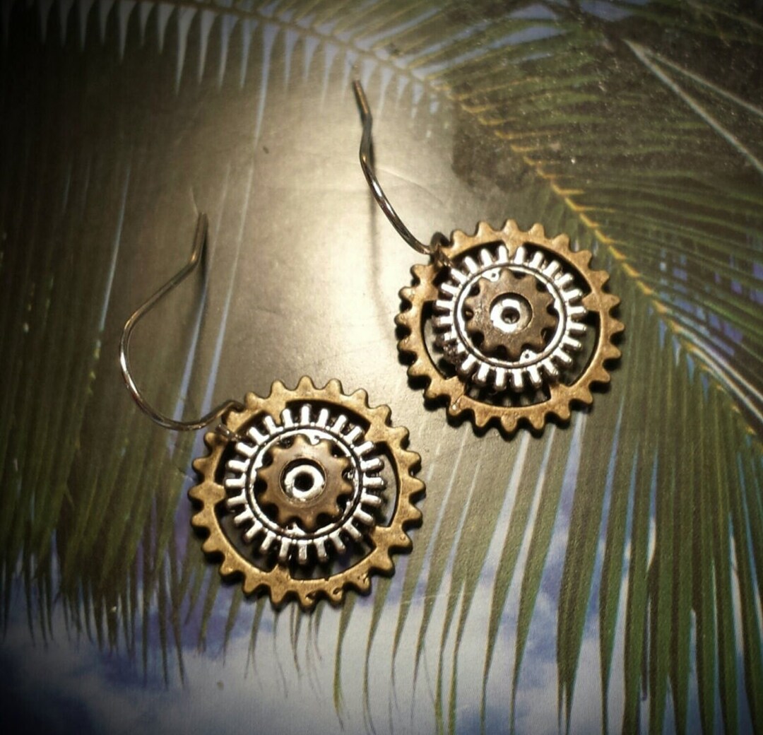 Gear Jewelry, Metal Earrings, Steampunk Earrings, Mechanical Earrings ...