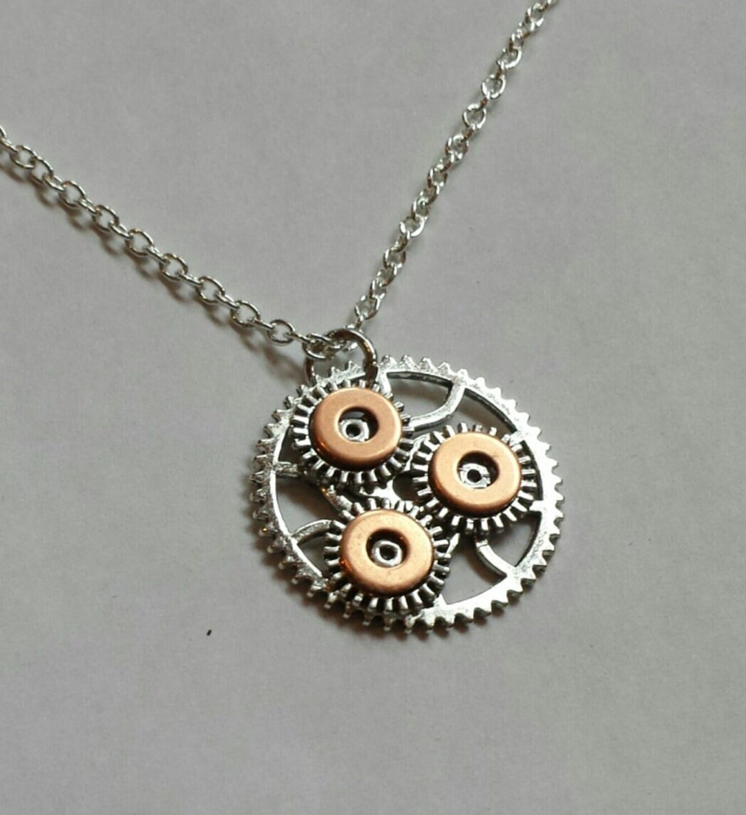 Unisex Mixed Metal Gear Engineer Pendant / Steampunk Found Object ...