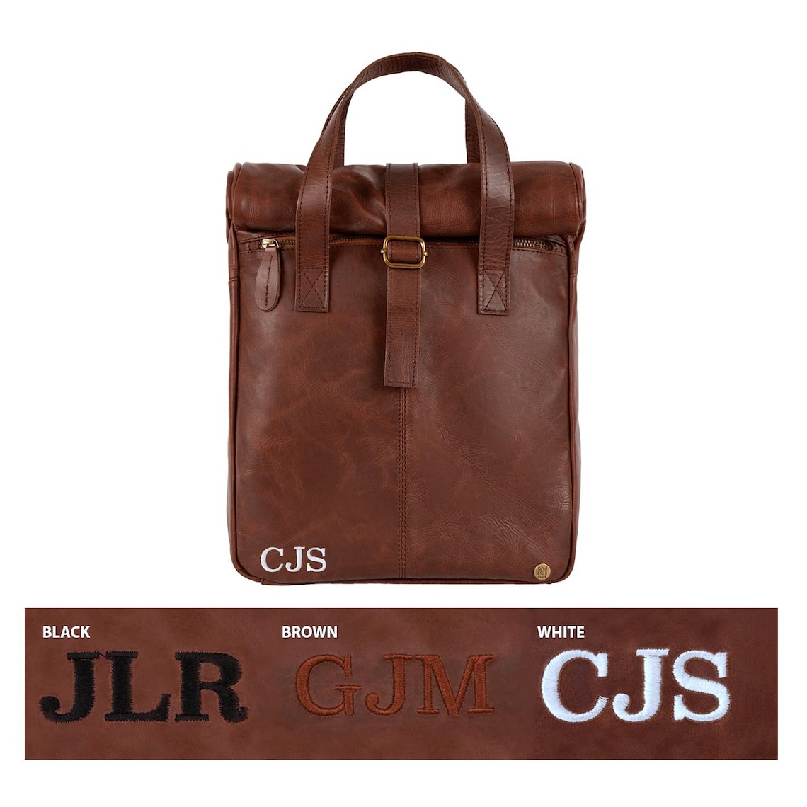 Vintage Style Rustic Rolltop Backpack | Brown Full Grain Leather | Mens ...