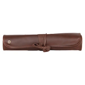 Personalized Brown Leather Knife Roll Case, Kitchen Storage, Chef Knife ...