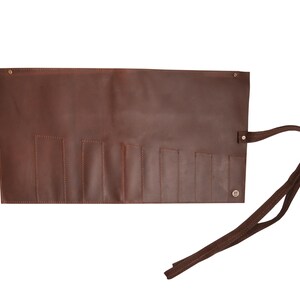 Personalized Brown Leather Tool Roll, Craft Tool Case for Woodwork ...