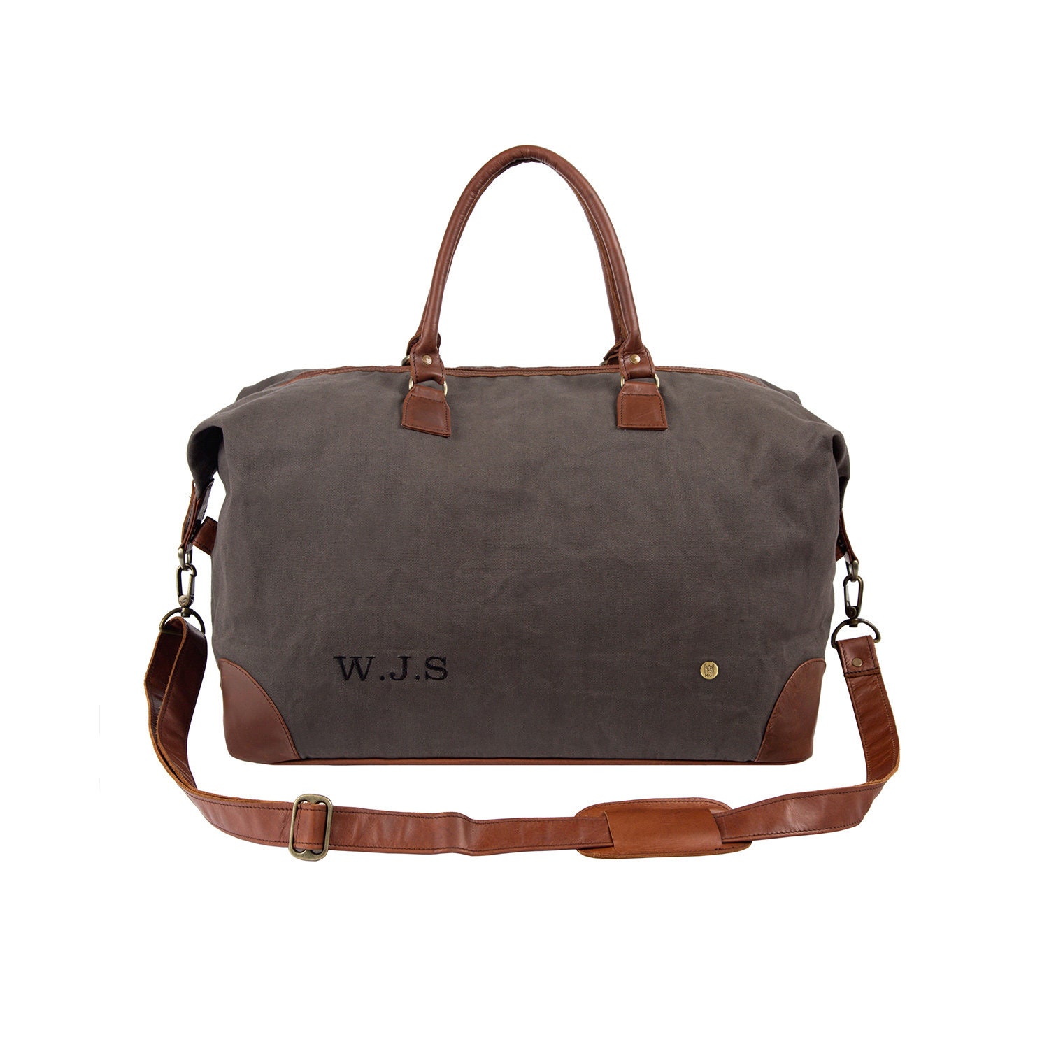 Personalized Canvas & Leather Travel Bag Weekend Bag | Etsy