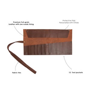 Personalized Brown Leather Tool Roll, Craft Tool Case for Woodwork ...