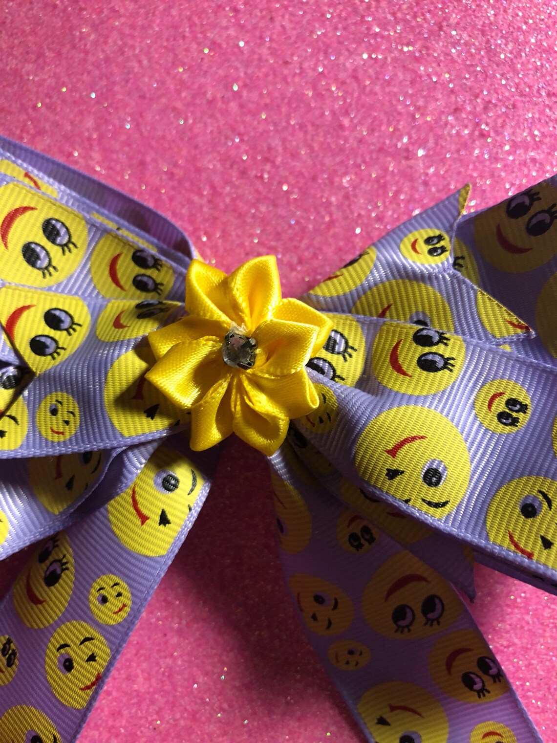 Emoji Happy Face Hair Bow - Etsy