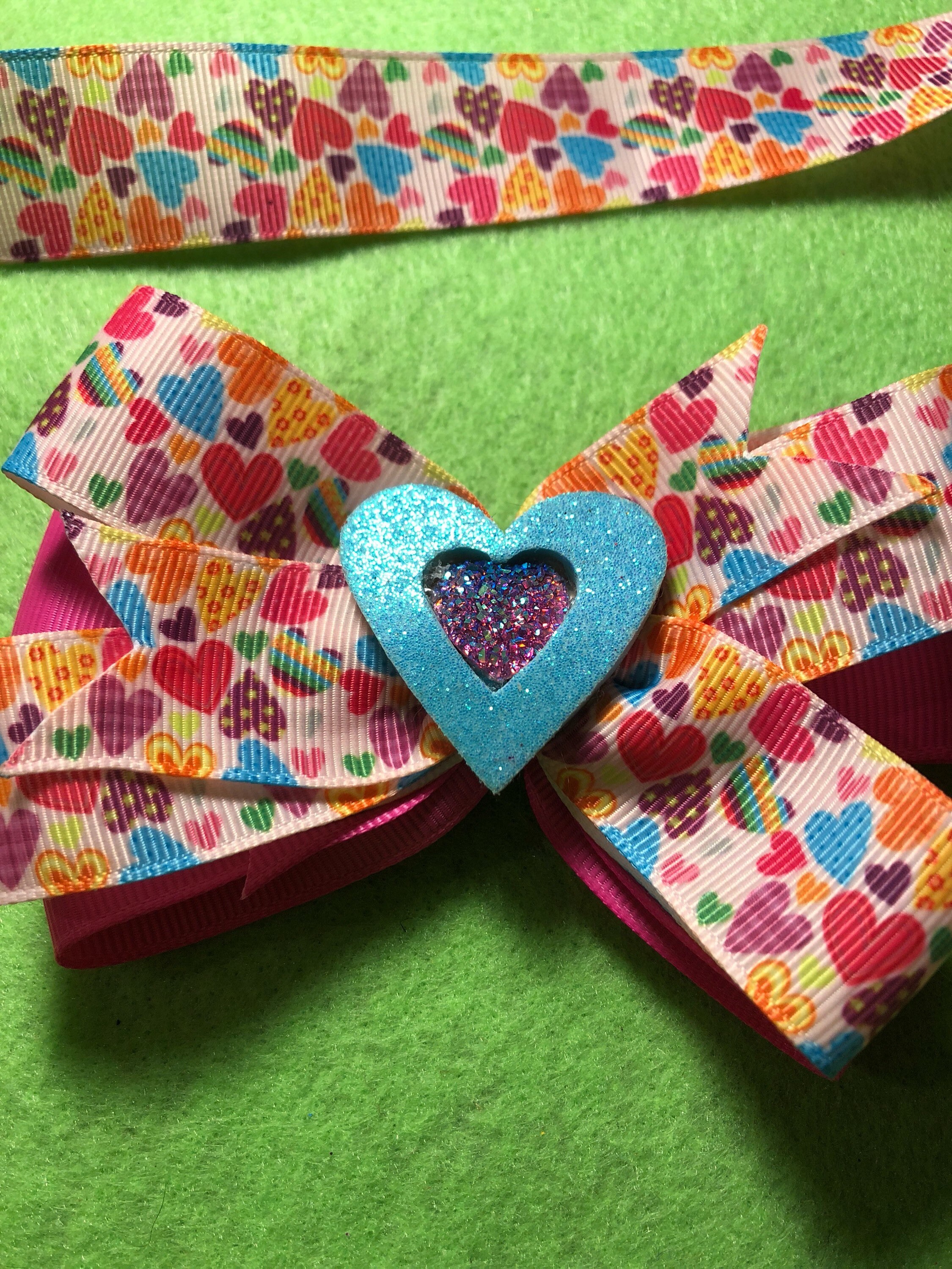 Heart Hair Bow - Etsy